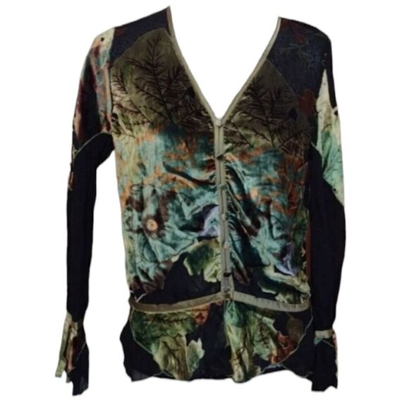 Mary Mona | Tops | Mary Mona Silk Blouse Iridescent Green Buttondown ...